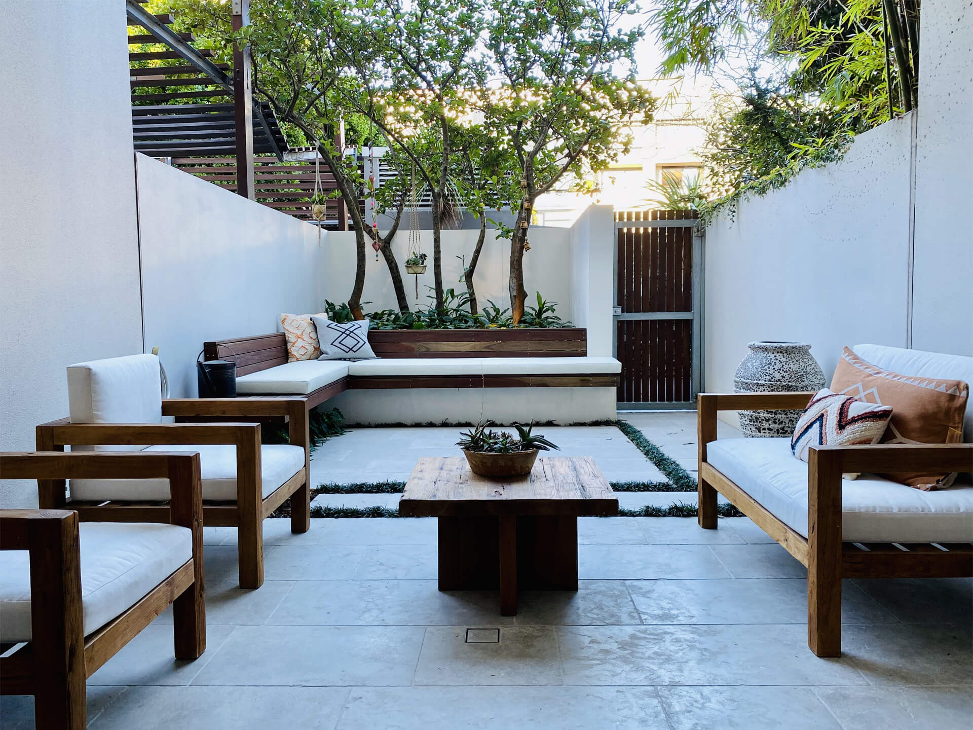 Inner City Courtyard: Modern Simplicity - Stone Lotus